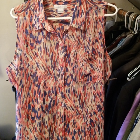 Liz Claiborne | Tops | Sleeveless Multi Colored Blouse | Poshmark